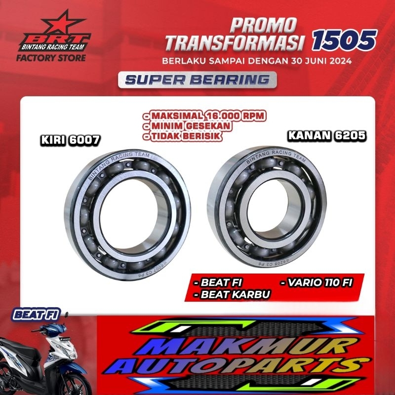 Jual Bearing Kruk As 6007 6205 BEAT FI / BEAT ESP K44 / BEAT KARBU / VARIO 110 / SPACY KARBU ...
