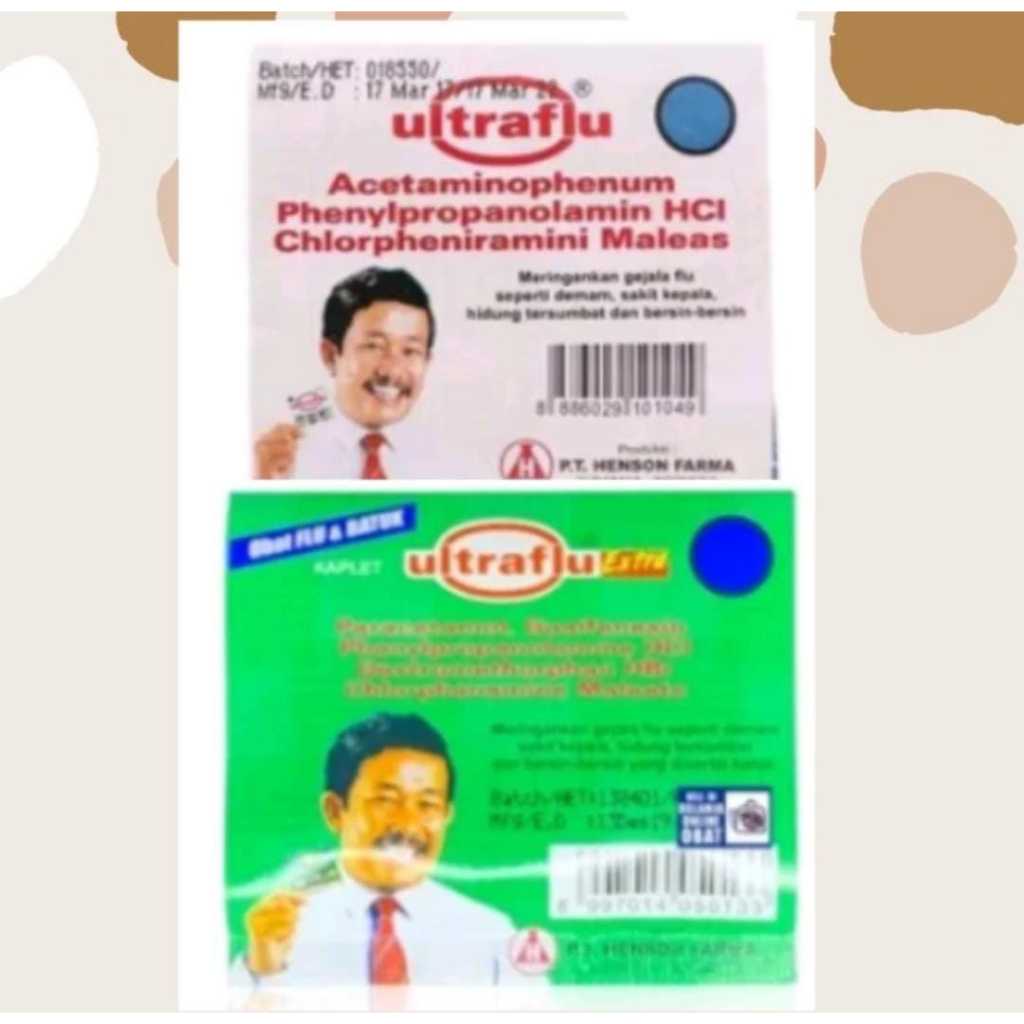 Jual ULTRAFLU 4 tablet Obat Batuk Pilek Flu Ultraflu Putih Extra ...