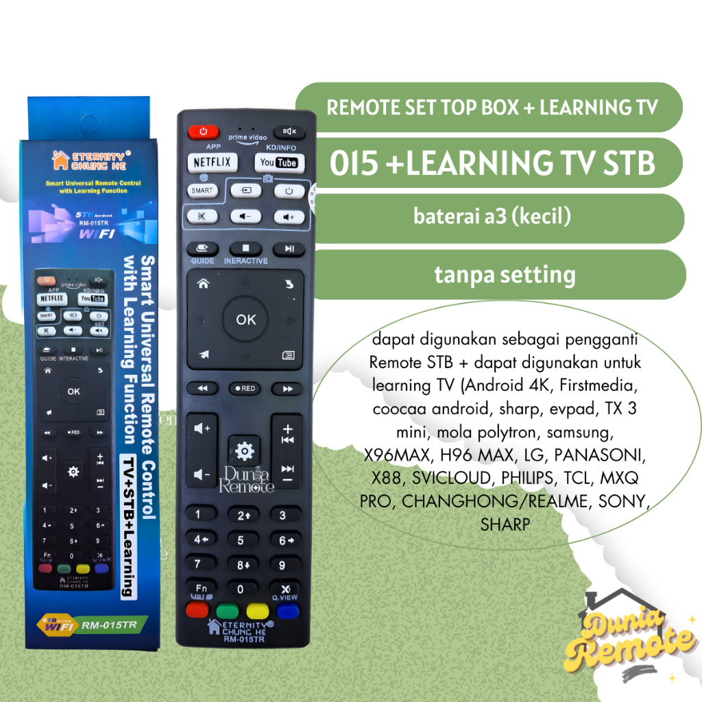 Jual Remot Remote ANDROID BOX STB +LEARNING TV Universal Multi 015TR berbagai merk | Shopee ...