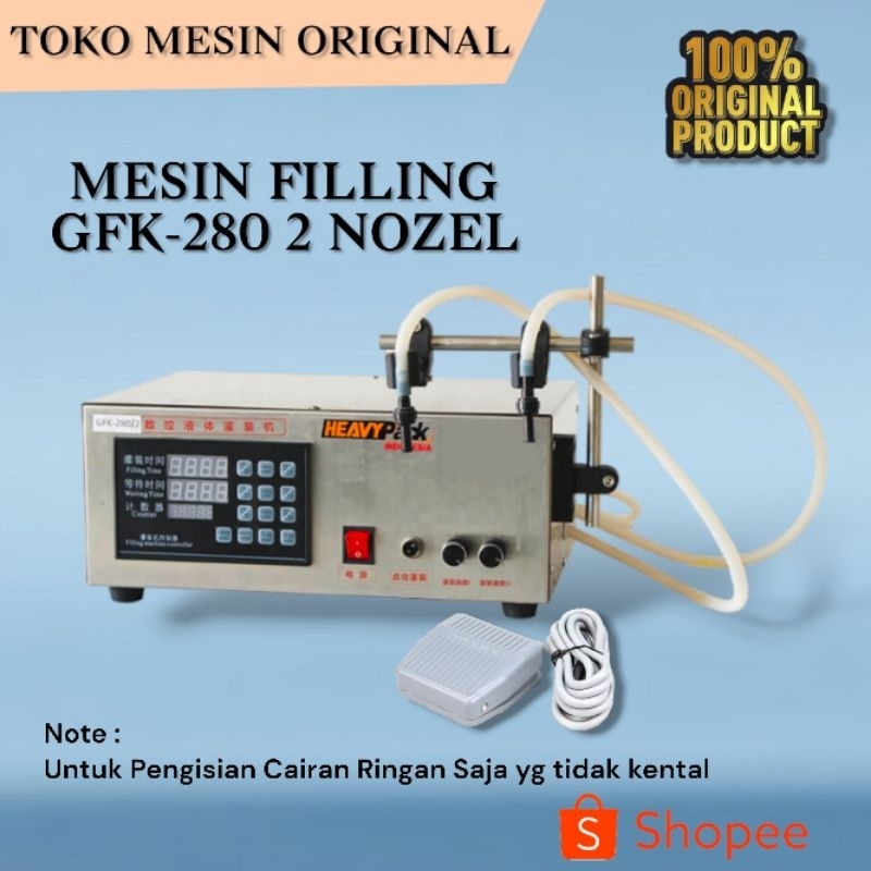 Jual Mesin Pengisi Cairan Filling GFK-280 2 Nozel HEAVYPACK | Shopee Indonesia