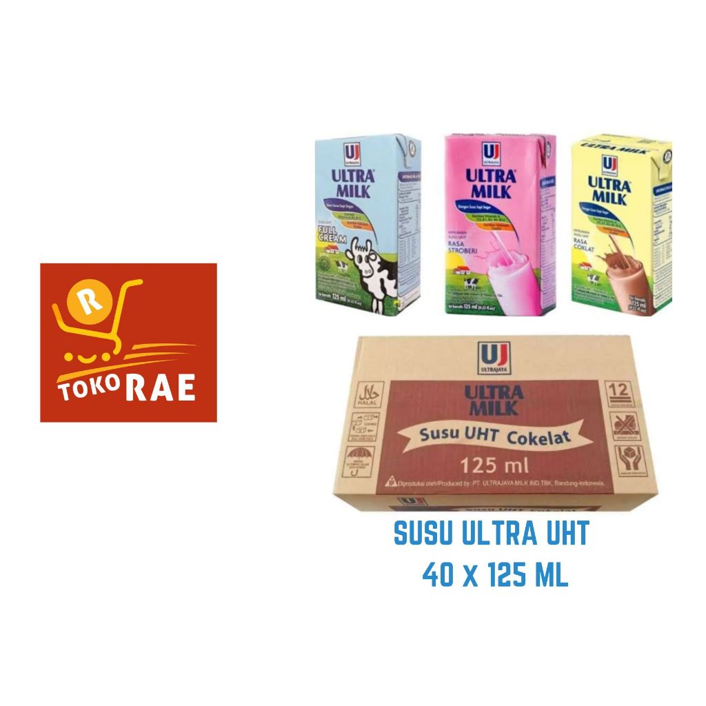 Jual Susu Ultra 125ML 1 dus isi 40 rasa cokelat // fullcream ...