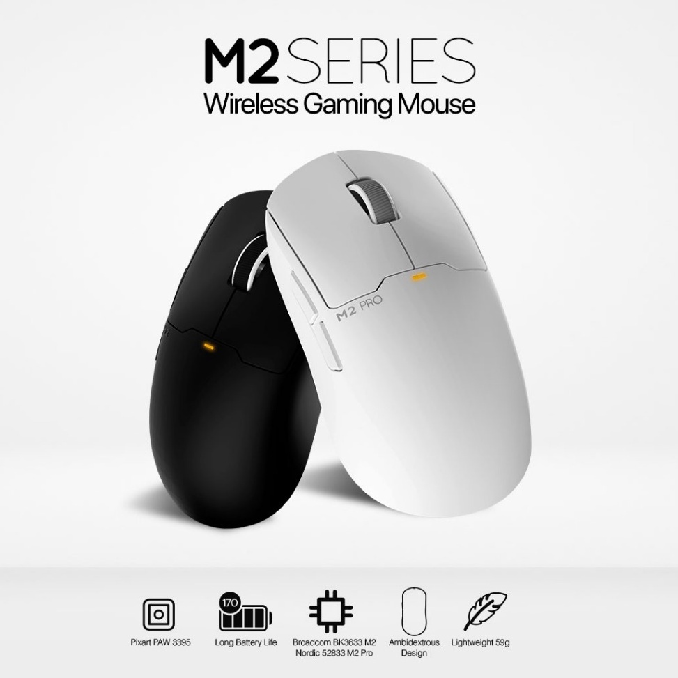 Jual Noir M2 4K Wireless Lightweight Gaming Mouse PAW 3395 s C1V5 ...