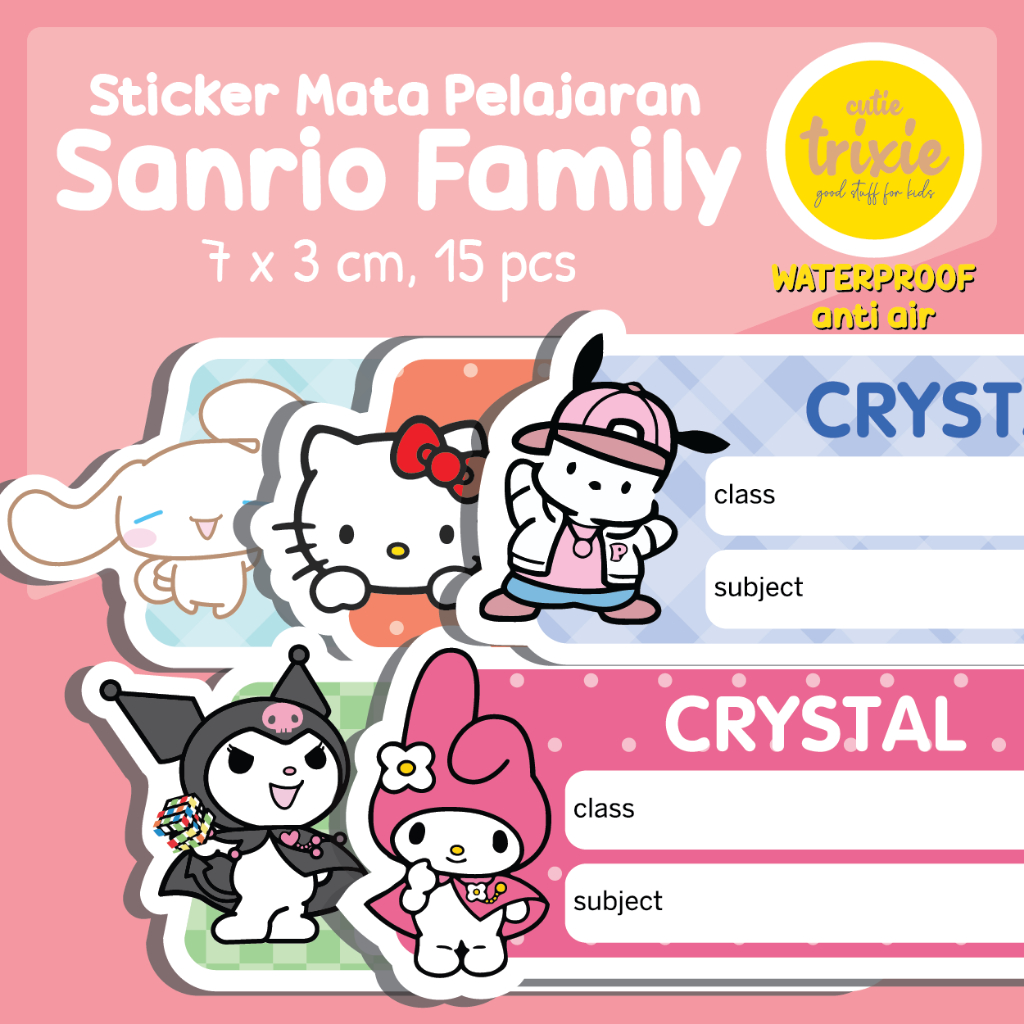 Jual Sticker label buku mata pelajaran Sanrio Family | Shopee Indonesia