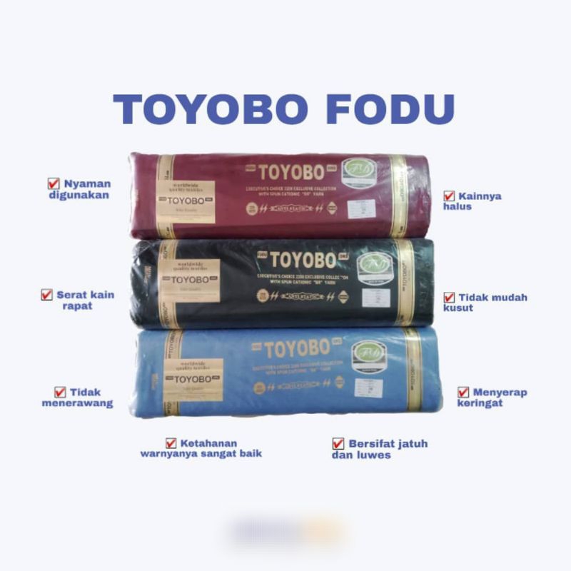 Jual Kain Katun Toyobo Fodu Polos harga per setengah meter | Shopee ...