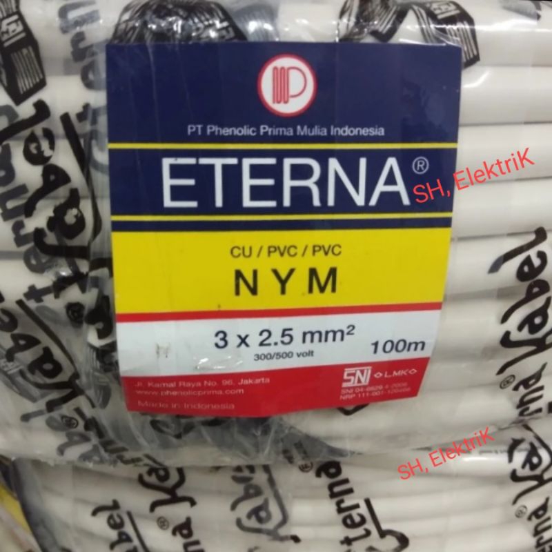 Jual KABEL ETERNA NYM 3x2,5mm2 (300/500 volt) 100m | Shopee Indonesia