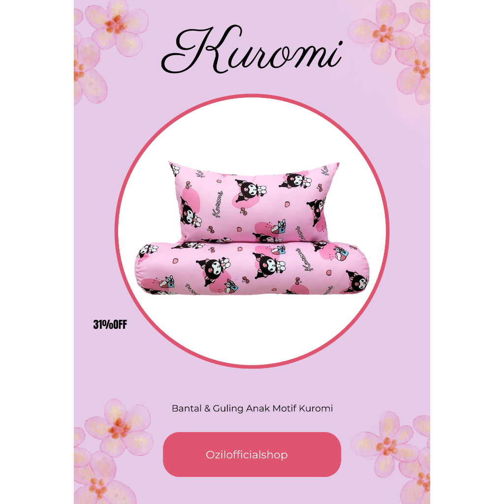 Jual KUROMI || Bantal Guling Anak Kecil Motif Kuromi | Shopee Indonesia