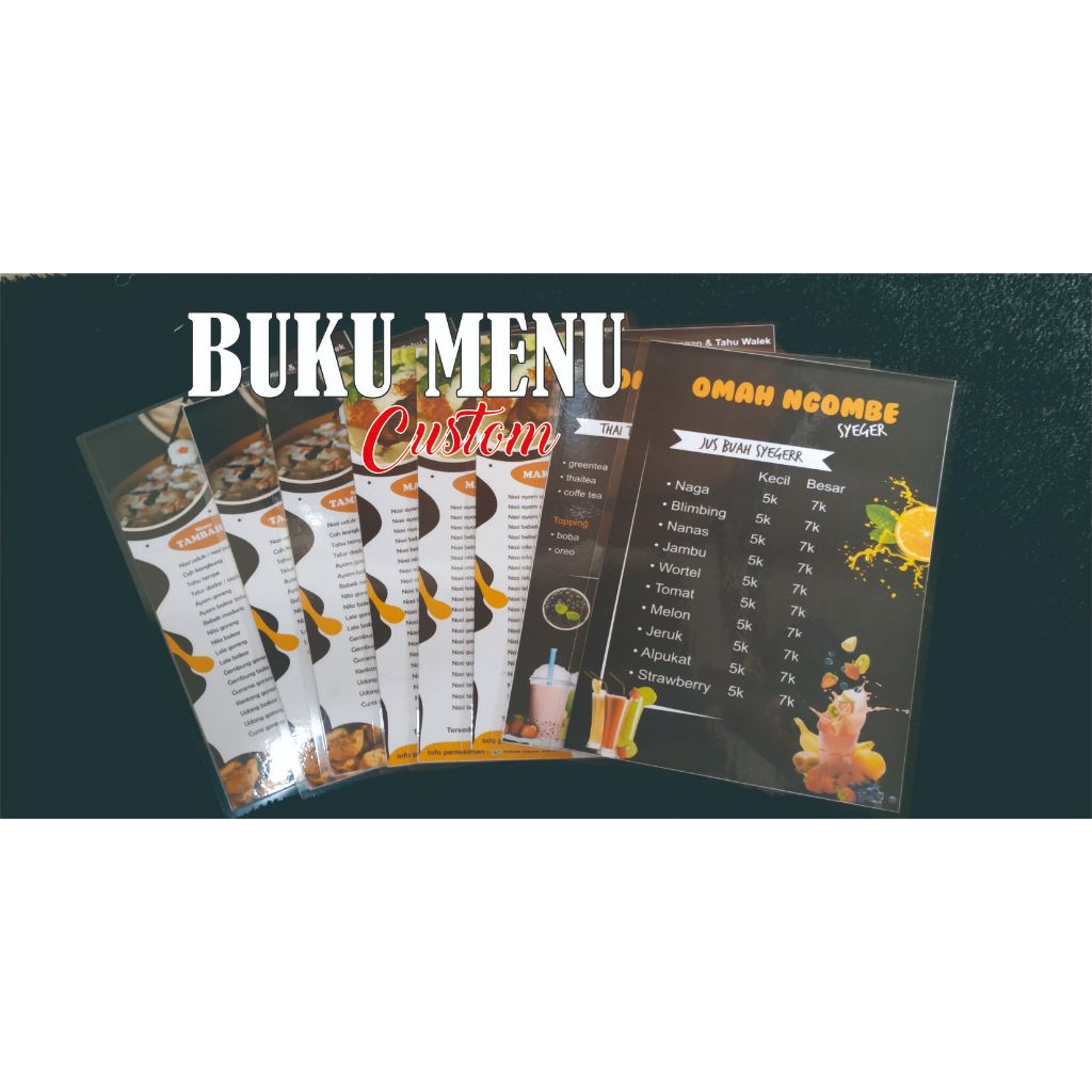 Jual MENU ANTI AIR / DAFTAR MENU / DAFTAR HARGA MAKANAN MINUMAN KEDAI ...