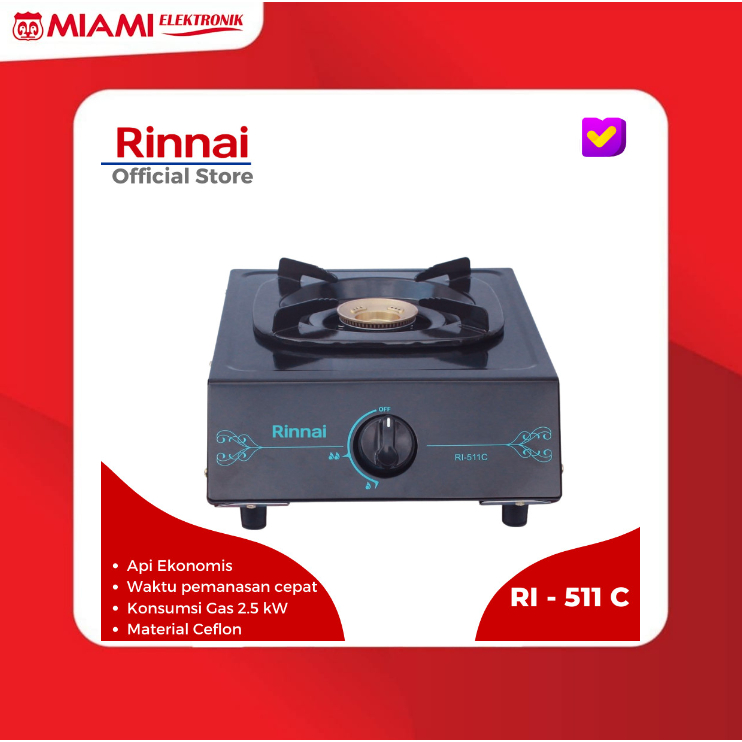 Jual Kompor Gas Rinnai RI511C RI 511C Gas Cooker 1 TUNGKU | Shopee ...
