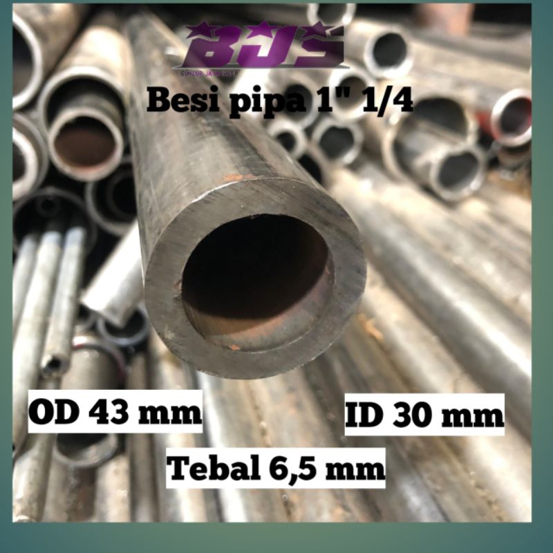 Jual Pipa besi 1 1/4" inch diameter luar (OD) 43 mm diameter dalam (ID ...