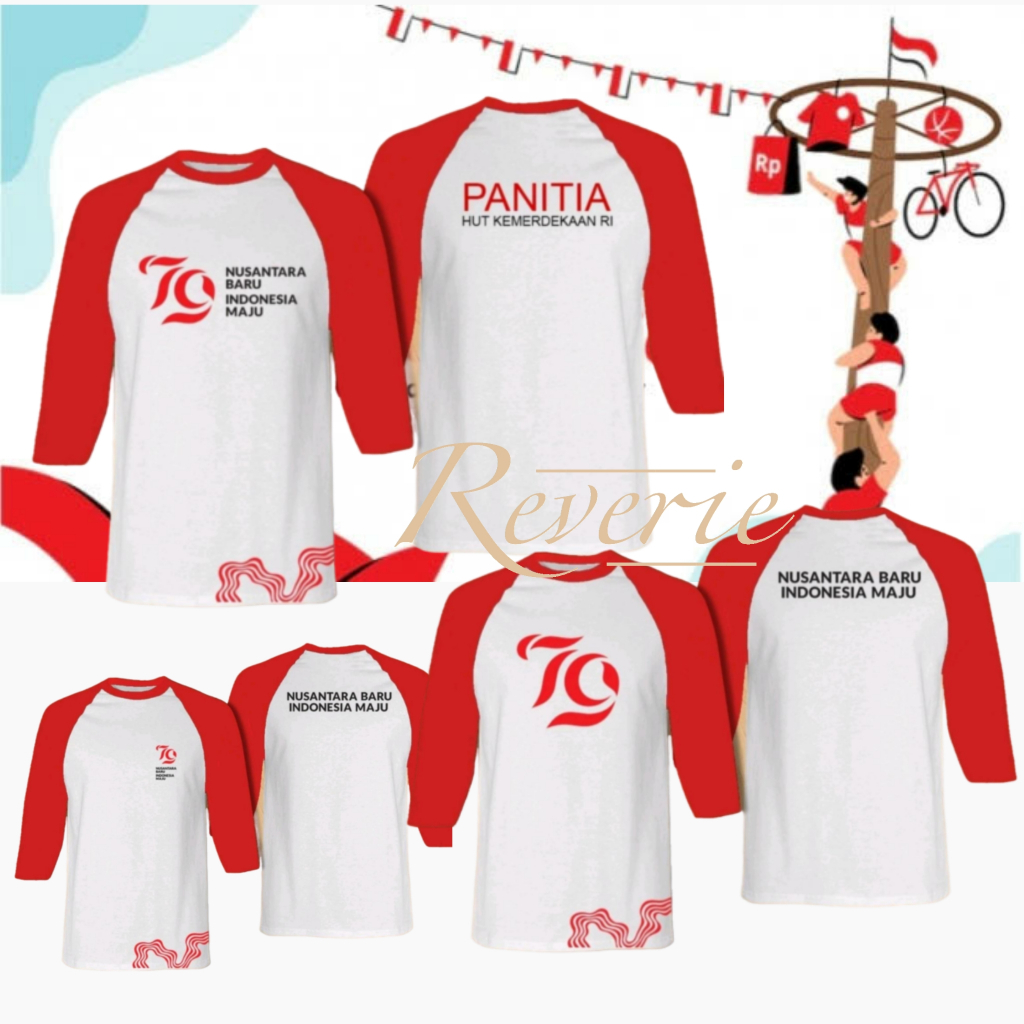 Jual BAJU RAGLAN SERAGAM PANITIA HUT RI 79 KAOS TANGAN PANJANG 3/4 ...