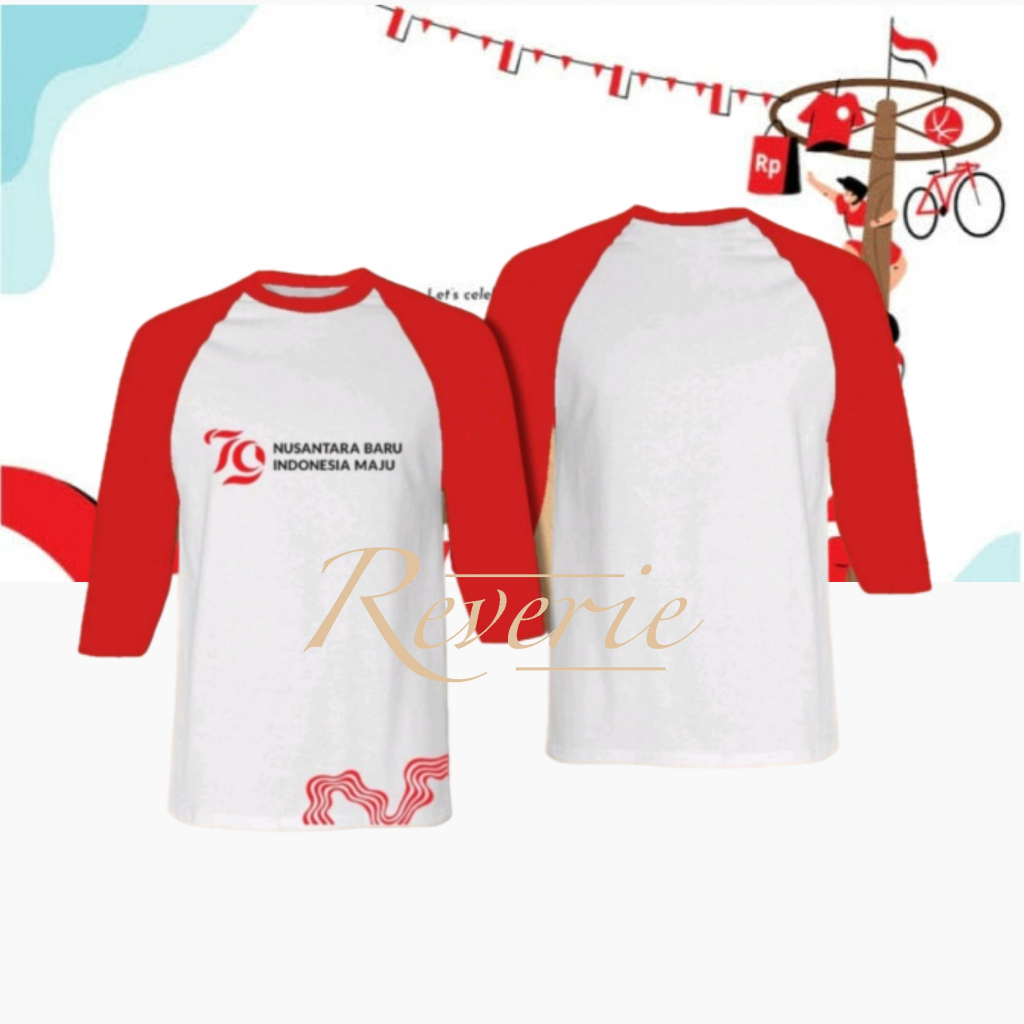 Jual BAJU RAGLAN SERAGAM PANITIA HUT RI 79 KAOS TANGAN PANJANG 3/4 ...