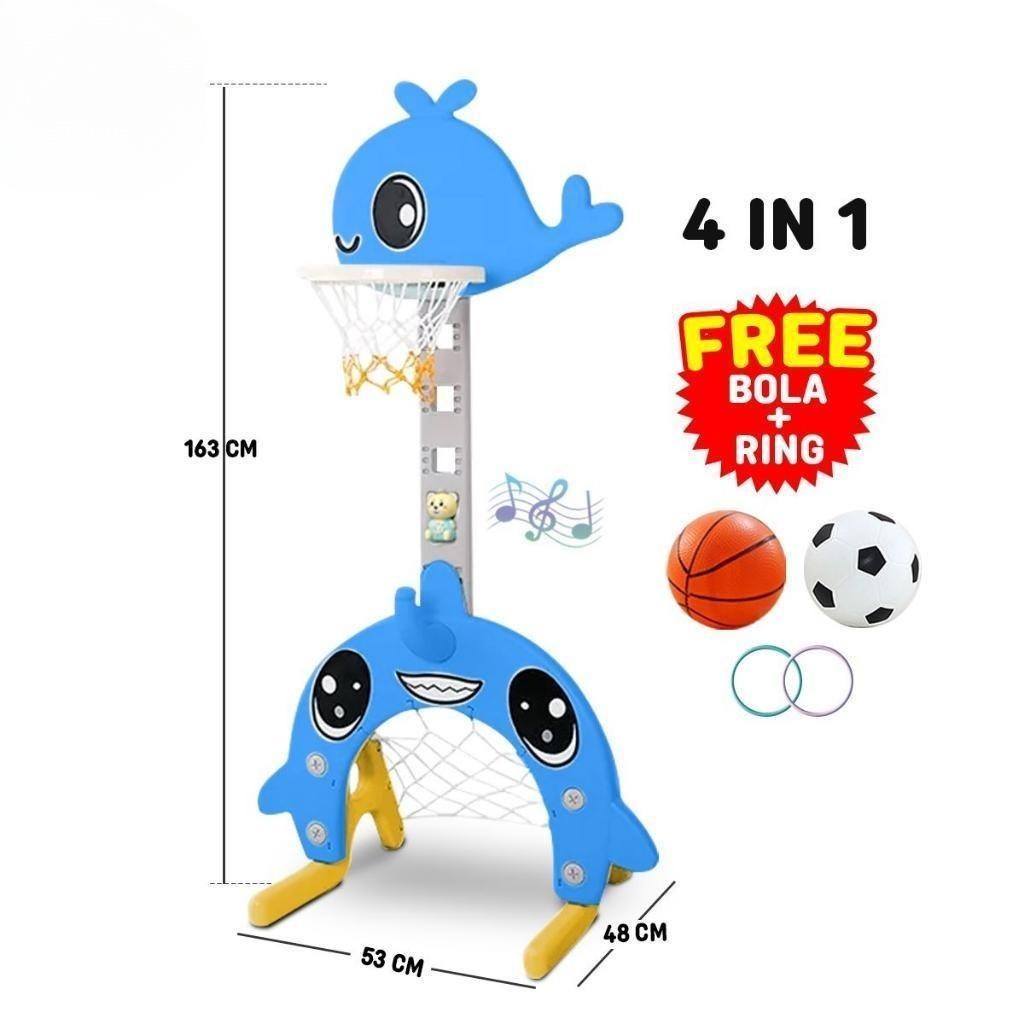 Jual MOLION - Mainan Ring Basket Anak 4in1 / Tiang Basket & Gawang Bola ...