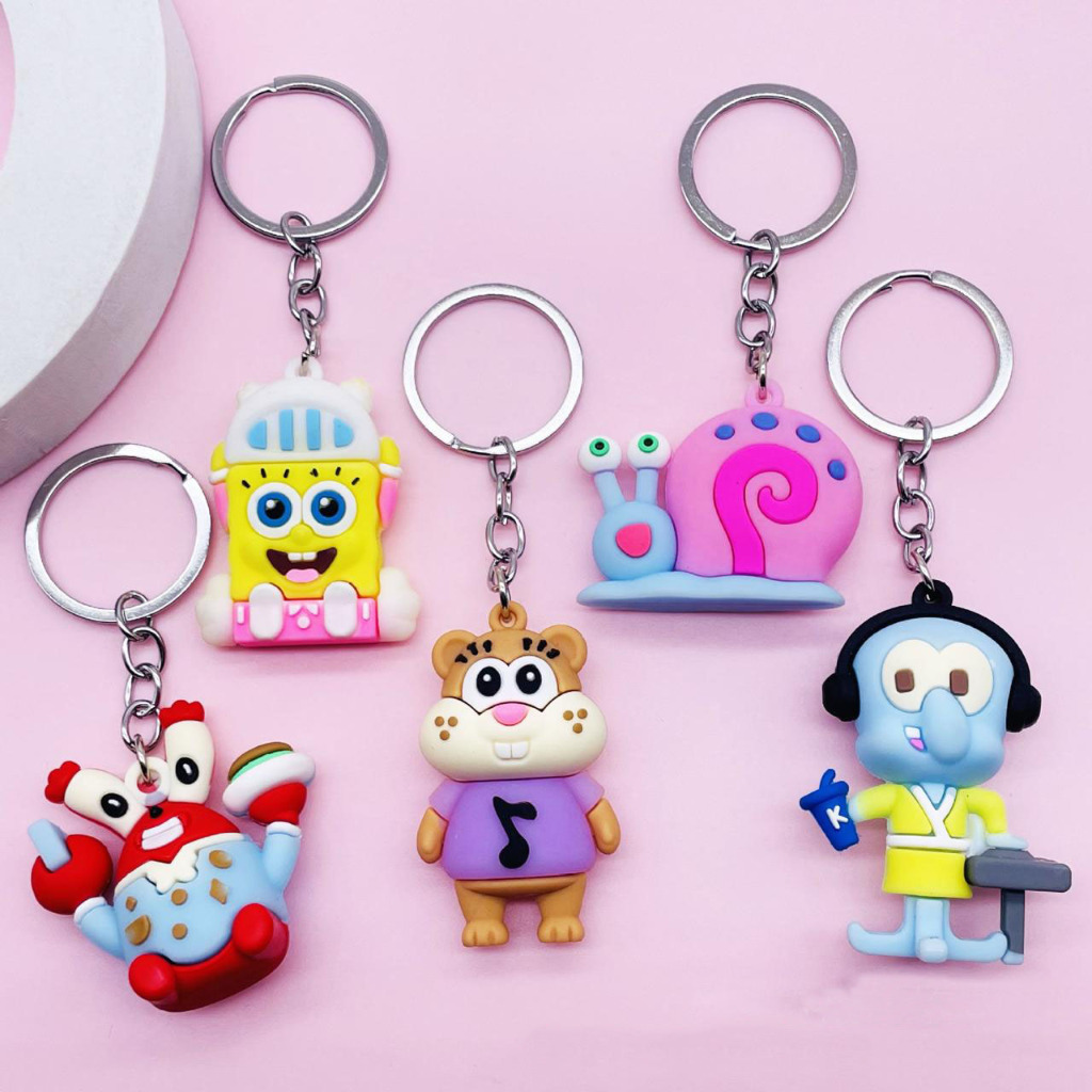 Jual GANTUNGAN KUNCI KARAKTER SPONGEBOB / KEYCHAIN RUBBER SPONGEBOB ...
