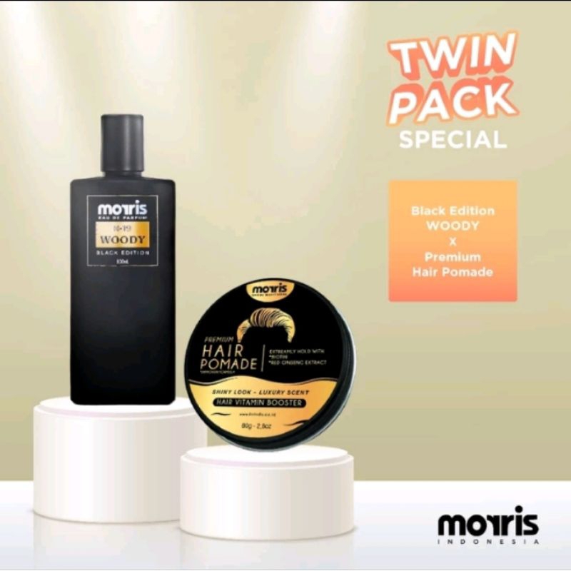 Jual TWIN PACK SPECIAL Morris Black Edition X Pomade Premium | Shopee ...