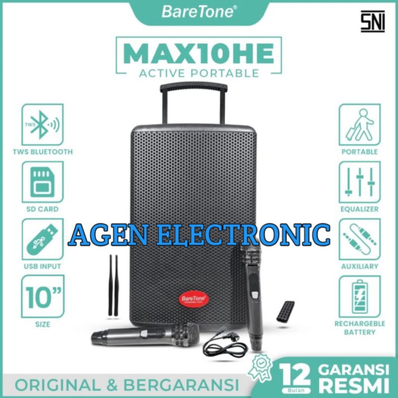 Jual Speaker Portable Baretone Max10he Original 10inch | Shopee Indonesia