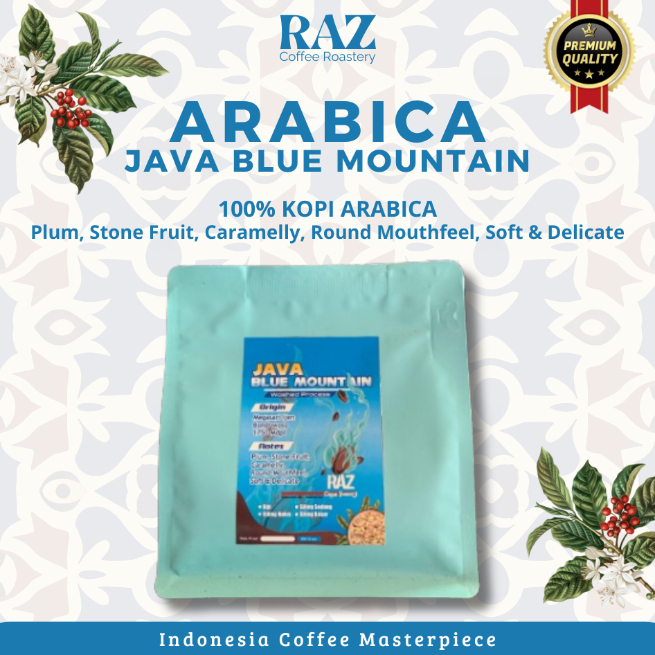 Jual Arabica Java Blue Mountain Washed - Kopi Arabica - 200 gr - RAZ Coffee | Shopee Indonesia