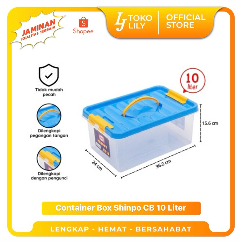 Jual Kontainer Box Plastik Transparan Shinpo Practy CB 10 Liter SIP-129 ...