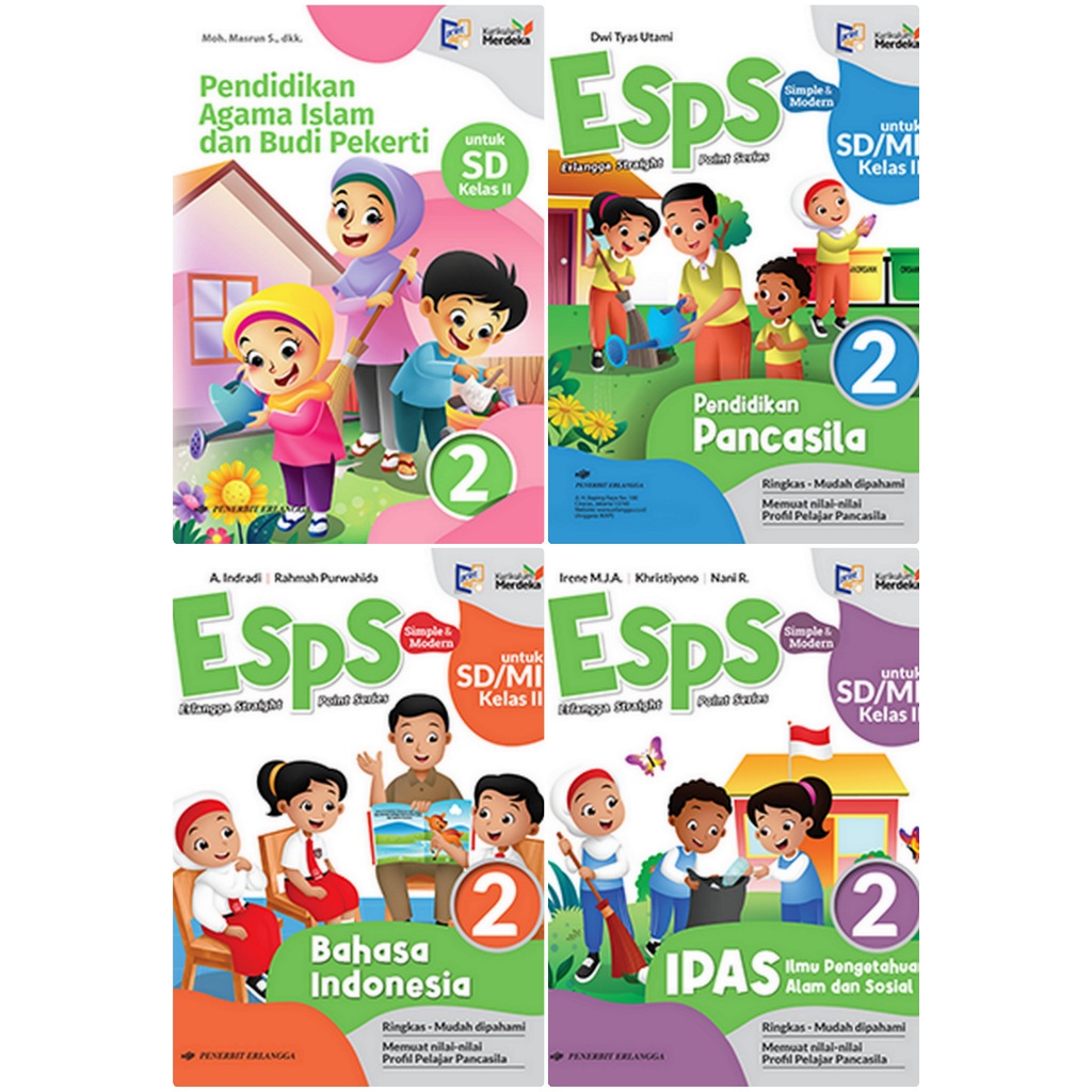Jual BUKU PAKET KELAS 2 SD PENERBIT ERLANGGA KURIKULUM MERDEKA | Shopee Indonesia
