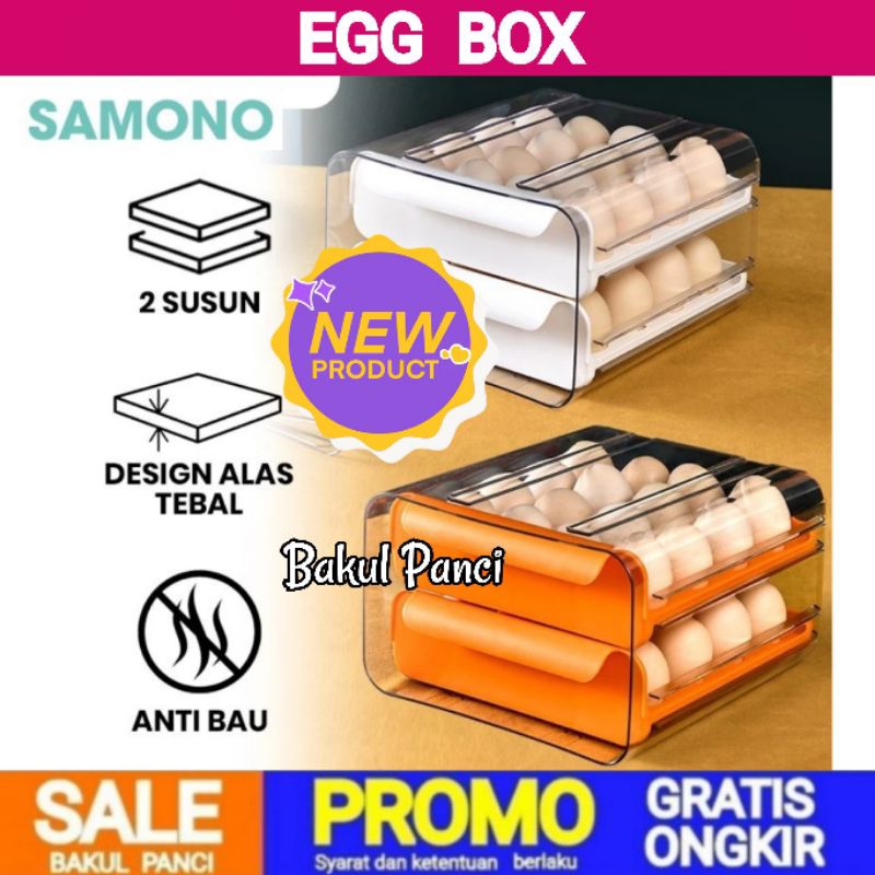 Jual SAMONO EGG BOX - TEMPAT PENYIMPANAN TELUR 2 SUSUN - EGG CONTAINER ...