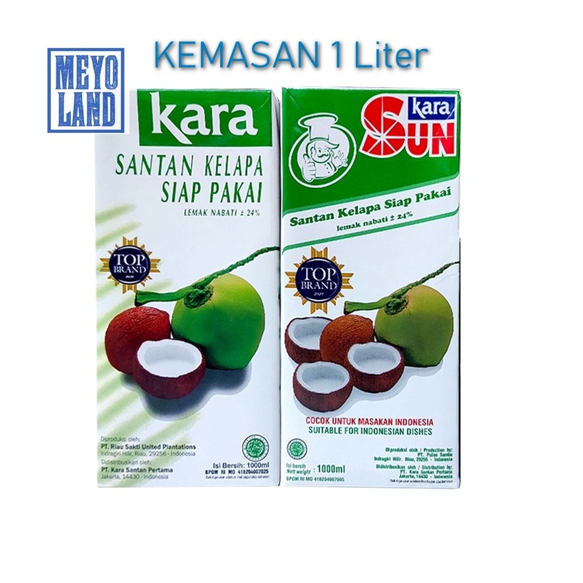 Jual KARA SUN KARA Santan Kelapa 1000ML 1 Liter 1L 1000 ML Siap Pakai ...