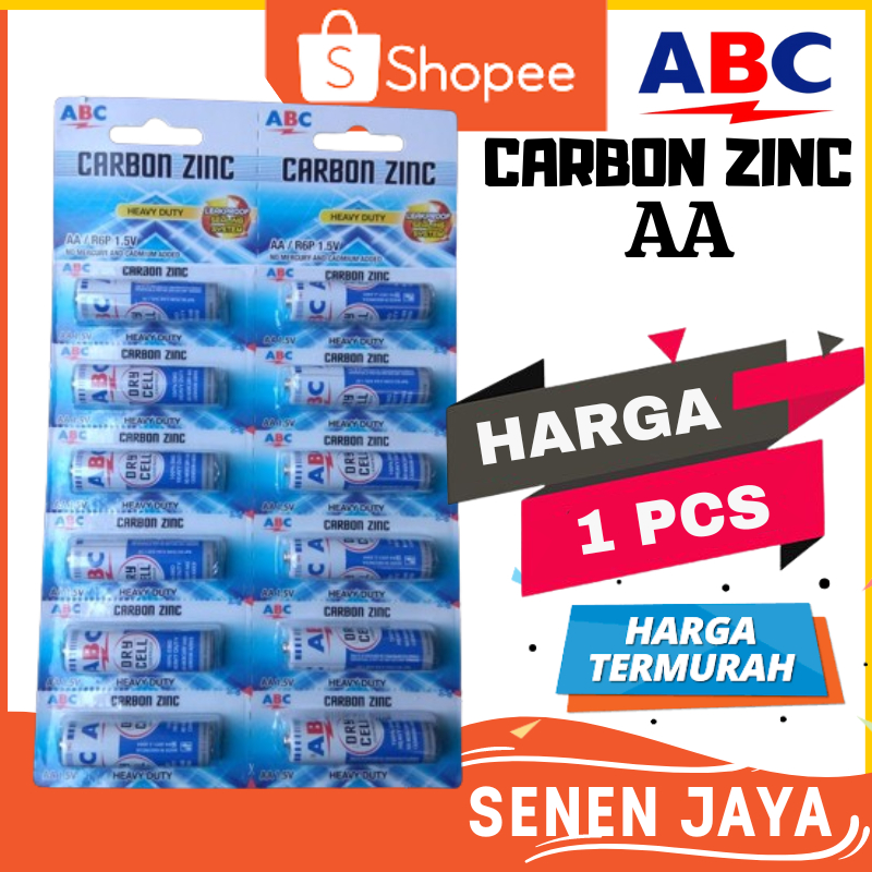 Jual PROMO!!Baterai Batre Battery Batere ABC BIRU AA A2 Carbon Zinc isi ...