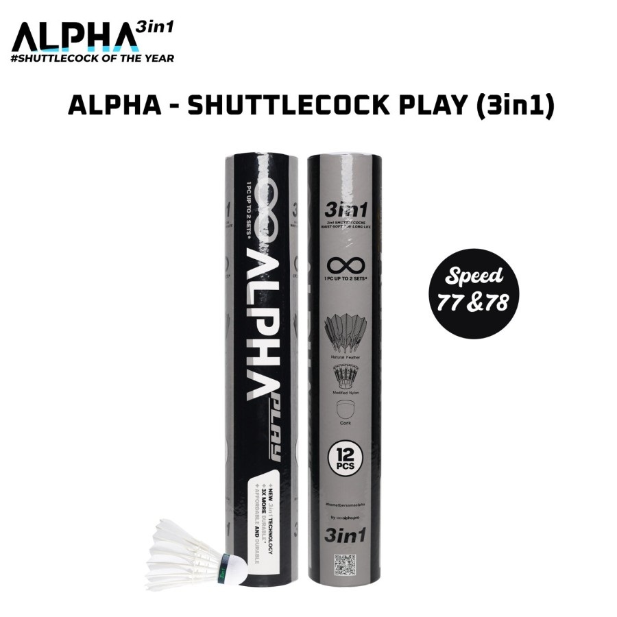 Jual ALPHA Play - 3 in 1 / Alpha Play Shuttlecock Badminton Kok ...