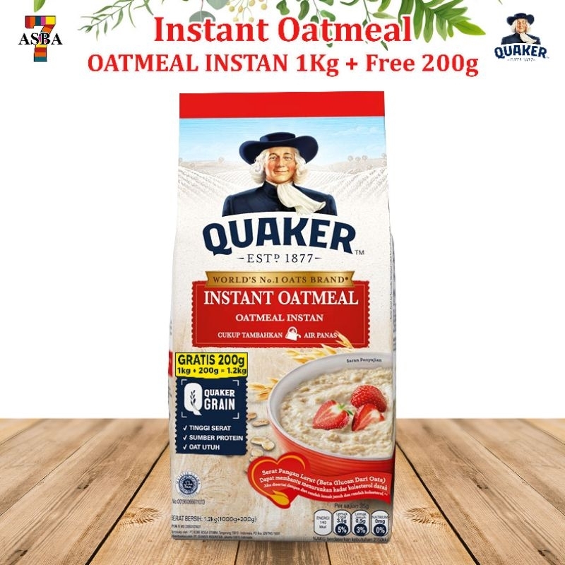 Jual Quaker instan Oatmeal (warna merah) 1200gr | Shopee Indonesia