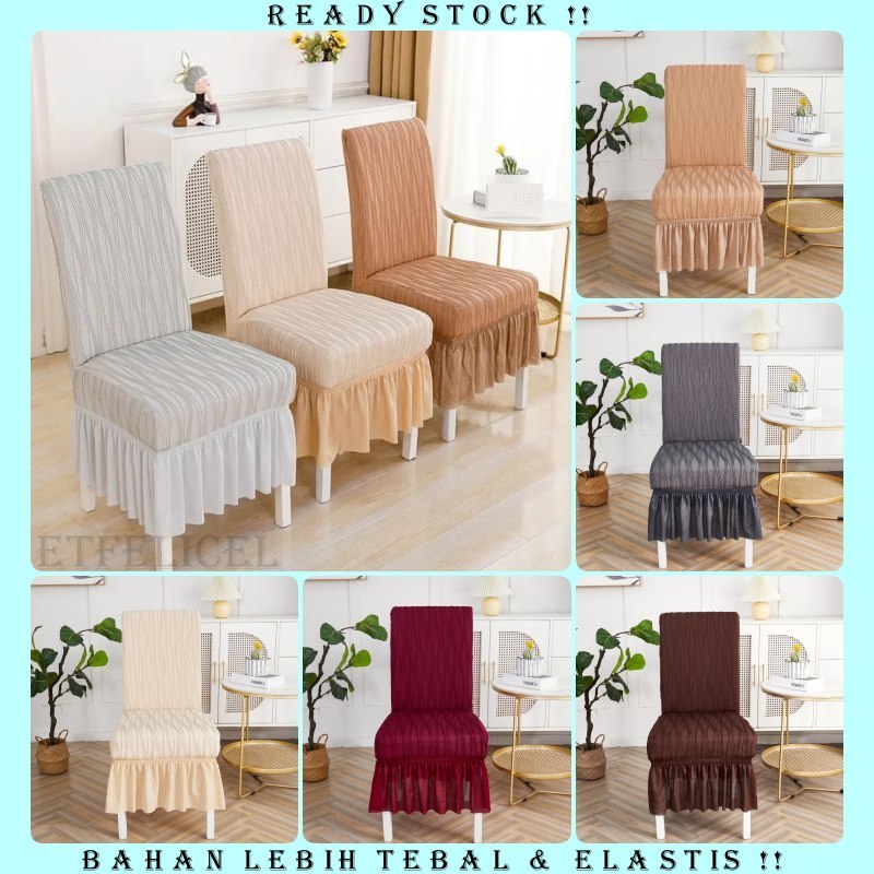 Jual ETFELICEL Chair Cover Silk Skirt / Penutup Sarung Kursi Elastis ...