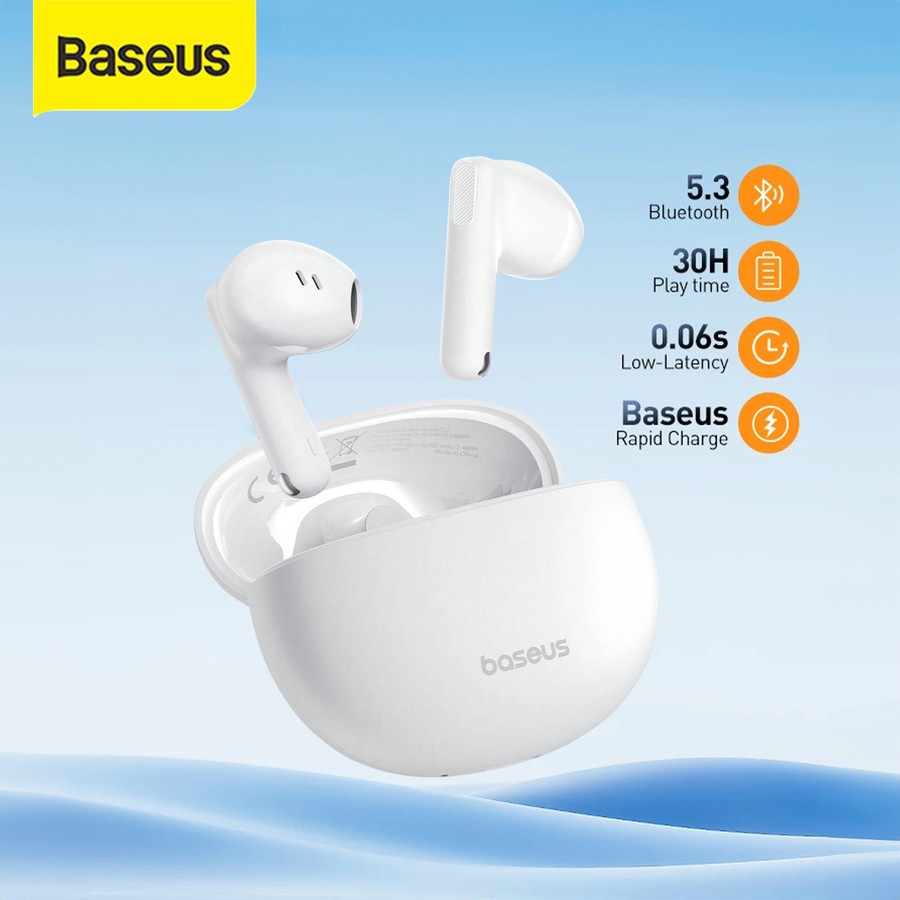 Jual BASEUS TWS BLUETOOTH EARPHONE TRUE WIRELESS MINI EARBUDS BT5.3 LOW ...