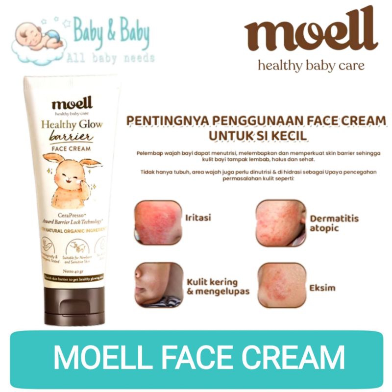 Jual Moell Face Cream 40gr Healthy Glow Barrier Face Cream - Pelembab ...