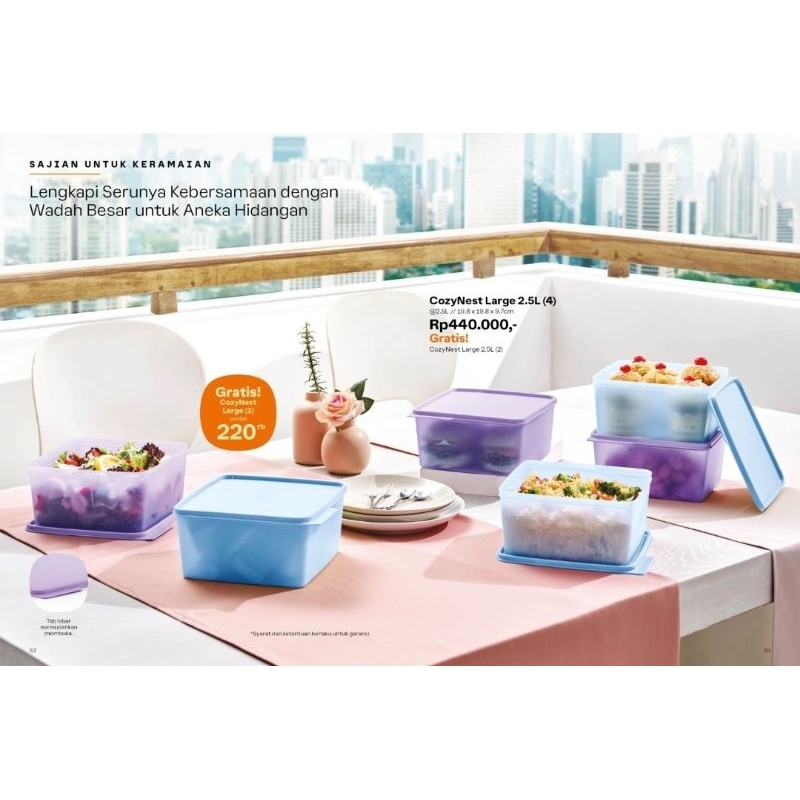 Jual new cozy isi 6 kotak tupperware isi 6 (biru 3 ungu 3) | Shopee ...