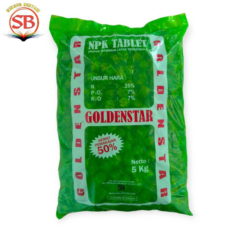 Jual PUPUK NPK TABLET GOLDENSTAR - 5 KG ( HIJAU ) | Shopee Indonesia
