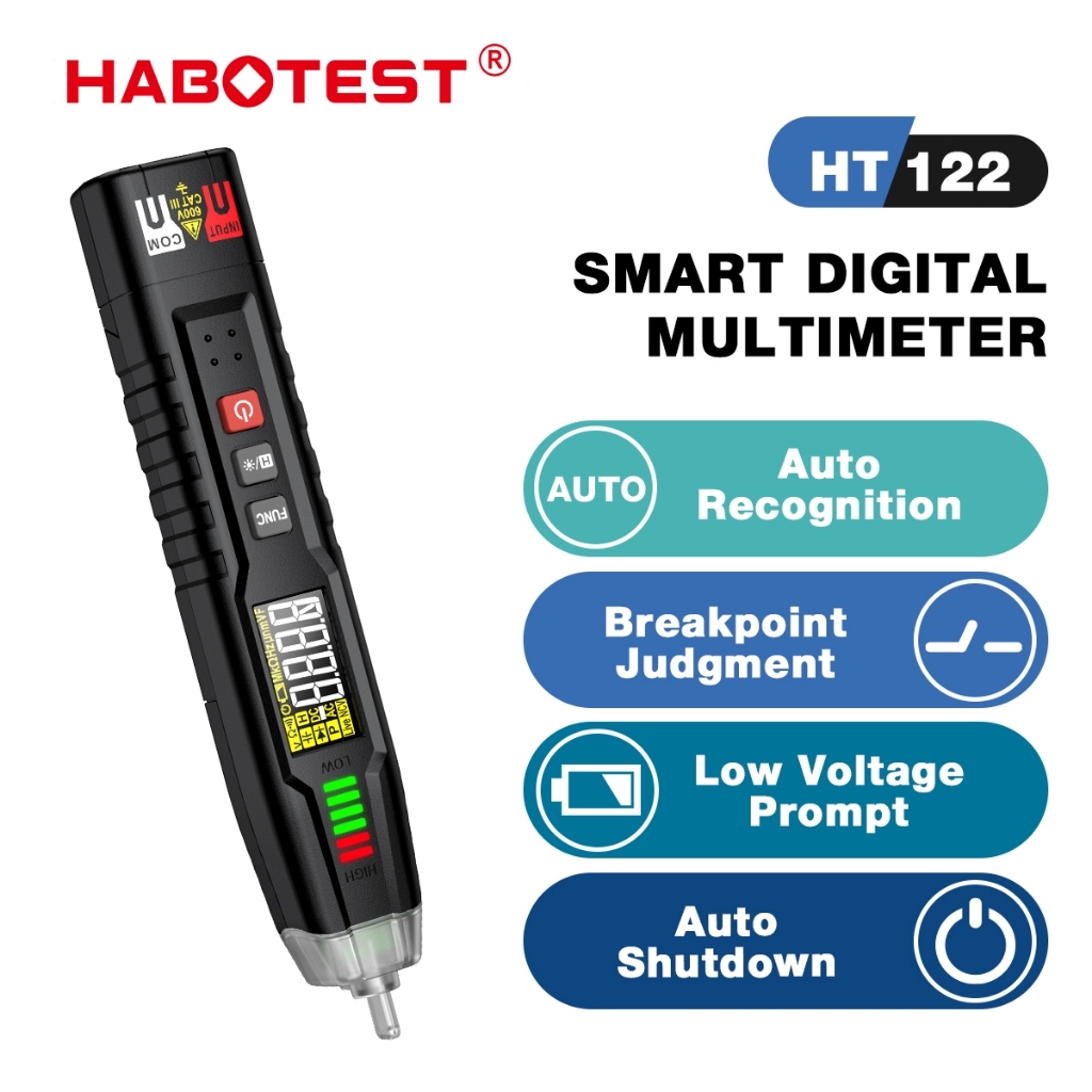 Jual HABOTEST HT121 HT122 Pena Uji Digital DC/AC Multimeter 600V ...