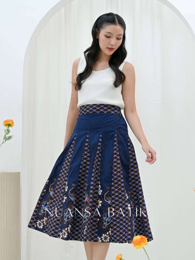 Jual Nuansa Batik Rok Batik Midi Bahan Katun Stretch | Shopee Indonesia