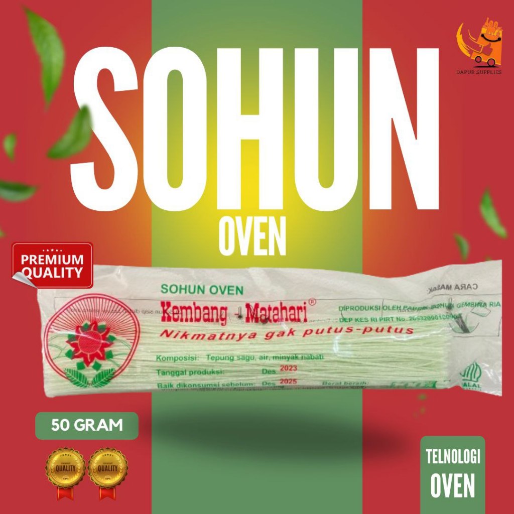 Jual Sohun Oven Kembang Matahari 50g / Sohun Premium Lembut dan Kenyal ...
