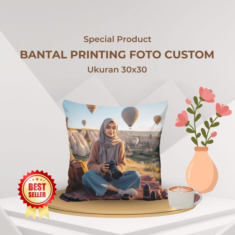 Jual Souvenir Hadiah Gift Bantal Custom Printing Foto Ukuran 30x30 ...