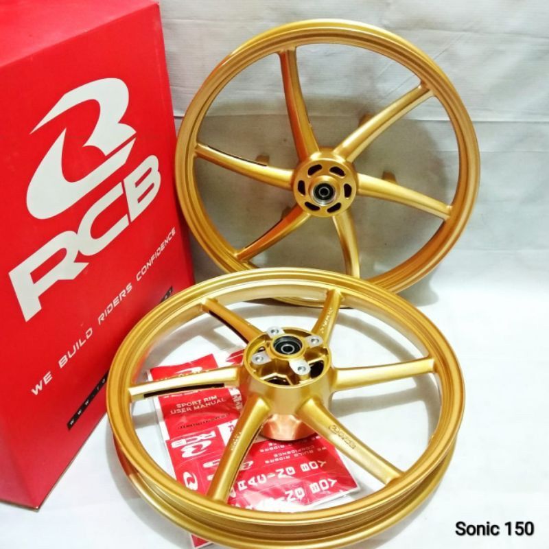 Jual Velg RCB Pelek RCB Sonic 150 SP522 Palang 6 Gold Original RCB Free ...
