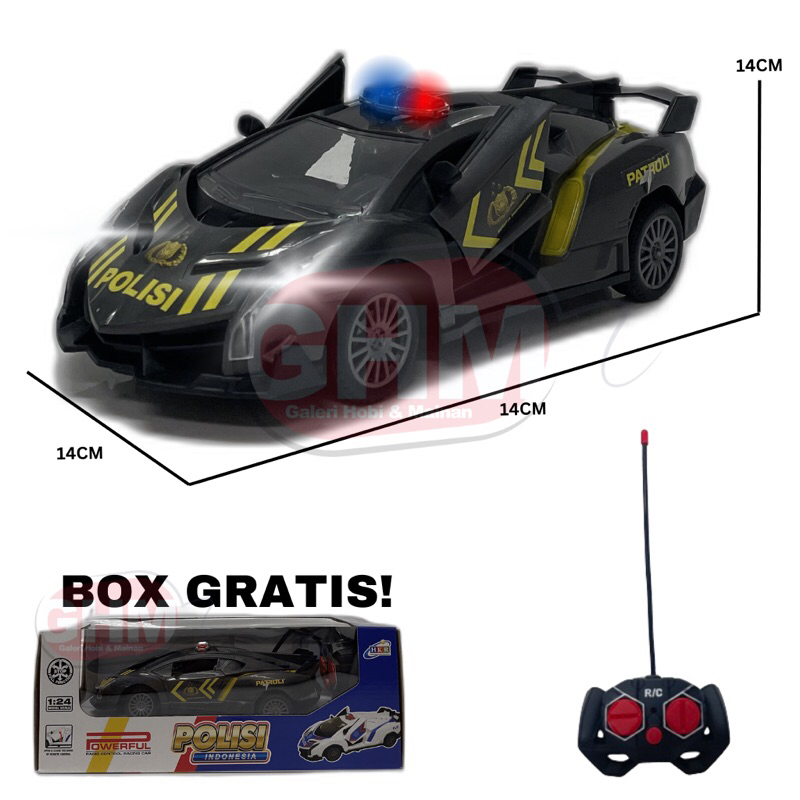 Jual PROMO Mainan Mobil RC Polisi LAMBO 1:24 LED Full Set/Mainan Anak ...