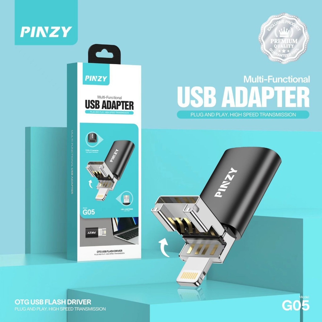 Jual G05 / G5 OTG PINZY DUAL USB A AND LIGHTNING OTG MULTI FUNGSIONAL ...