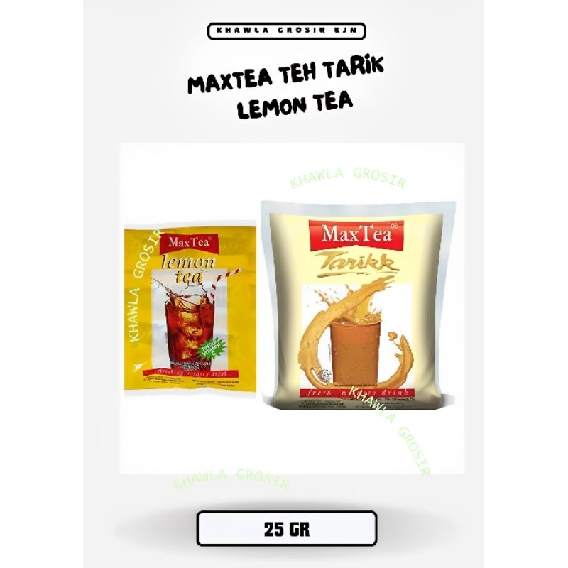 Jual KALSEL Maxtea Teh Tarik Lemon Tea 25 Gr Sachet 1 Renceng (10 Pcs ...