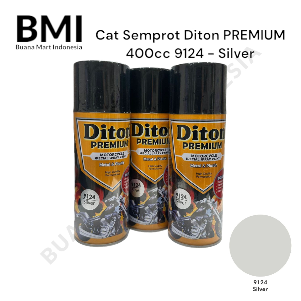 Jual Pilox DITON PREMIUM 400cc | 9124 Silver 400ml | Pilok Cat Semprot ...