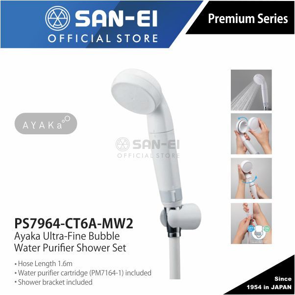 Jual SAN-EI Ayaka Ultra-Fine Bubble Water Purifier Shower Set PS7964-CT6A-MW2 | Shopee Indonesia