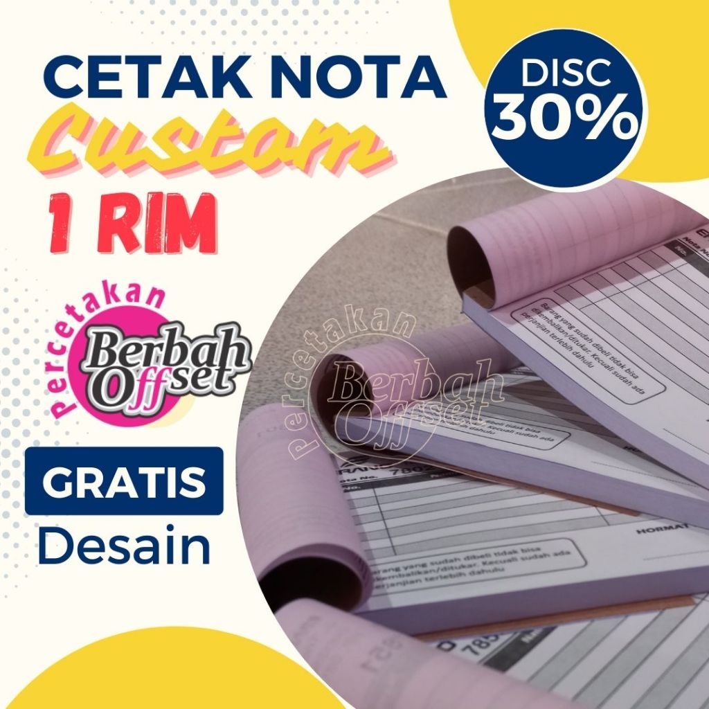 Jual CETAK NOTA NCR 2 PLY 1 RIM / NOTA 2 PLY PENJUALAN CUSTOM | Shopee ...