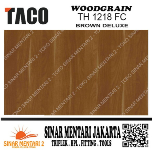 Jual TACO HPL WOODGRAIN TH 1218 FC BROWN DELUXE | Shopee Indonesia