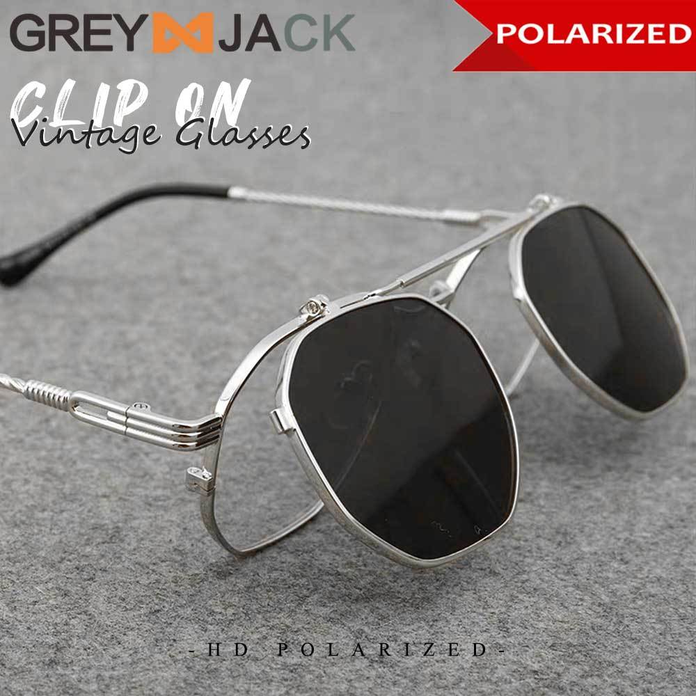 Jual Grey Jack Kacamata Clip On 2in1 Free Lens Polarized Anti Silau Model Geometric Bahan Metal ...