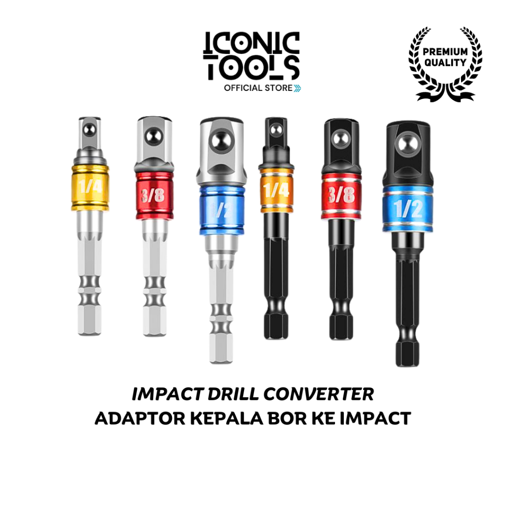 Jual Adapter Kepala Bor Isi 3 Pcs Adaptor Bor ke Impact Kunci Socket ...