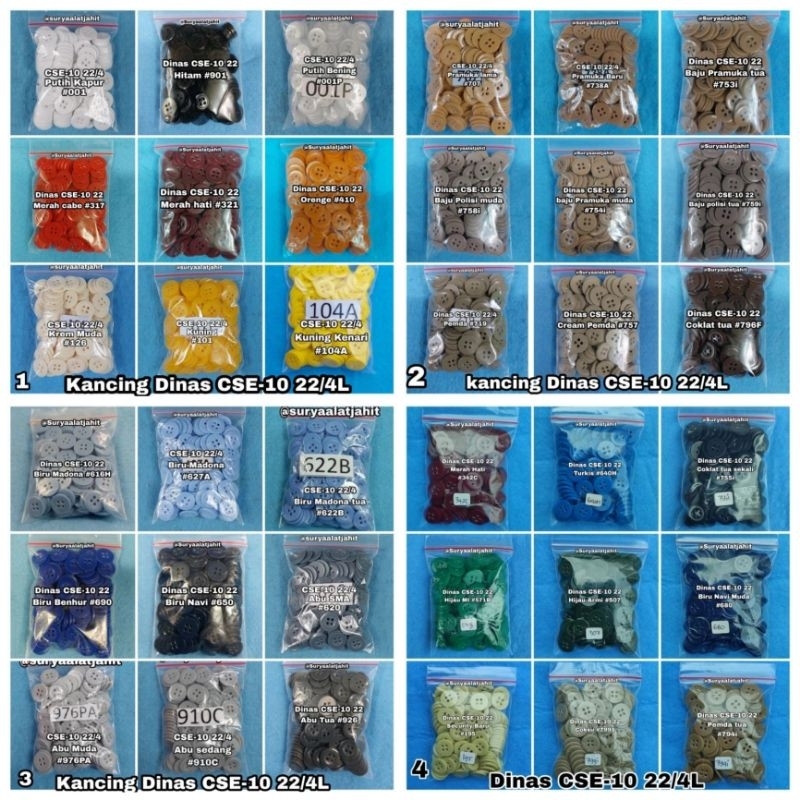 Jual Kancing dinas uk.22L/4 (CSE-10) @144pcs =rp.9.500/1gros | Shopee ...