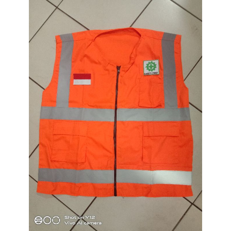Jual Rompi safety drill+logo k3 & bendera/rompi proyek seragam kerja ...