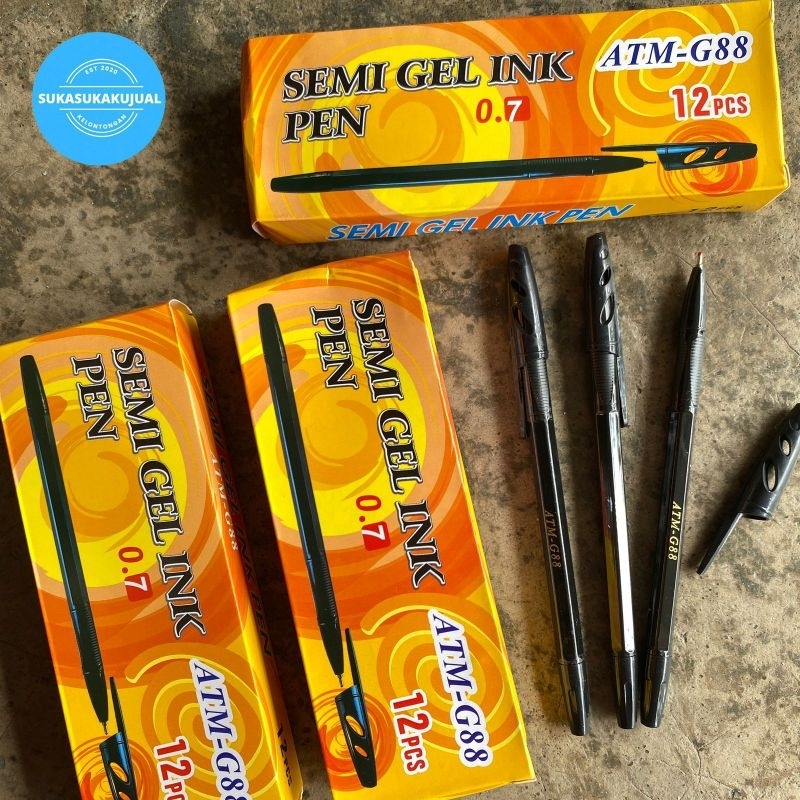 Jual (12pcs)pena gel ink pen 0,7mm ATM-G88 | Shopee Indonesia