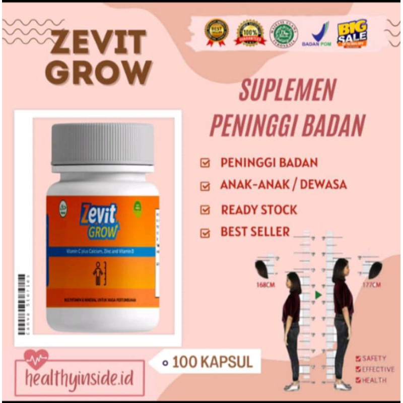 Jual ZEVIT GROW - PENINGGI BADAN /SUPLEMEN PENINGGI BADAN / PENINGGI ...